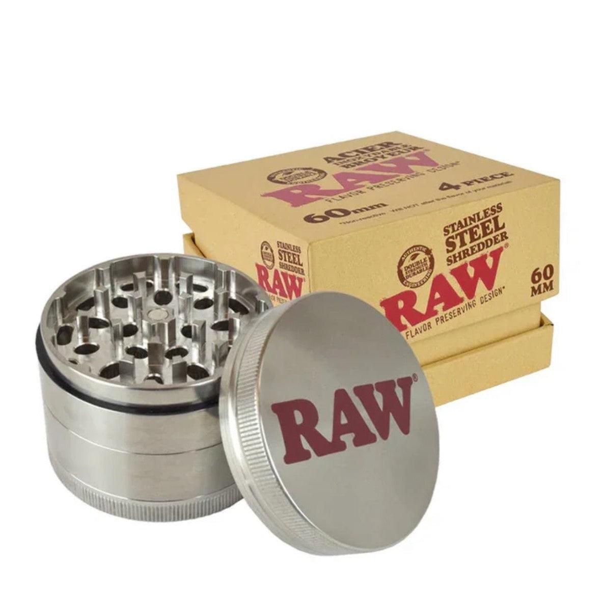 RAW · Grinder de Acero Inoxidable 4 pz · Vuelo 420 Smoke Shop